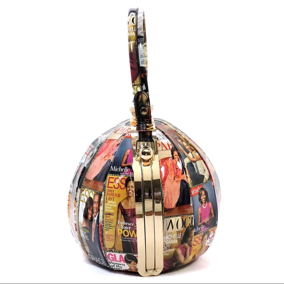 Bags | Michelle Obama Magazine Stripe Satchel Handbag | Poshmark
